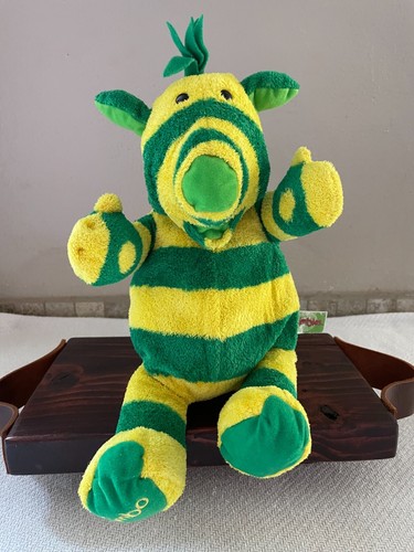 Aurora Fimbles Plush FIMBO Yellow Green Stripes Stuffed Creature Toy 14 ...