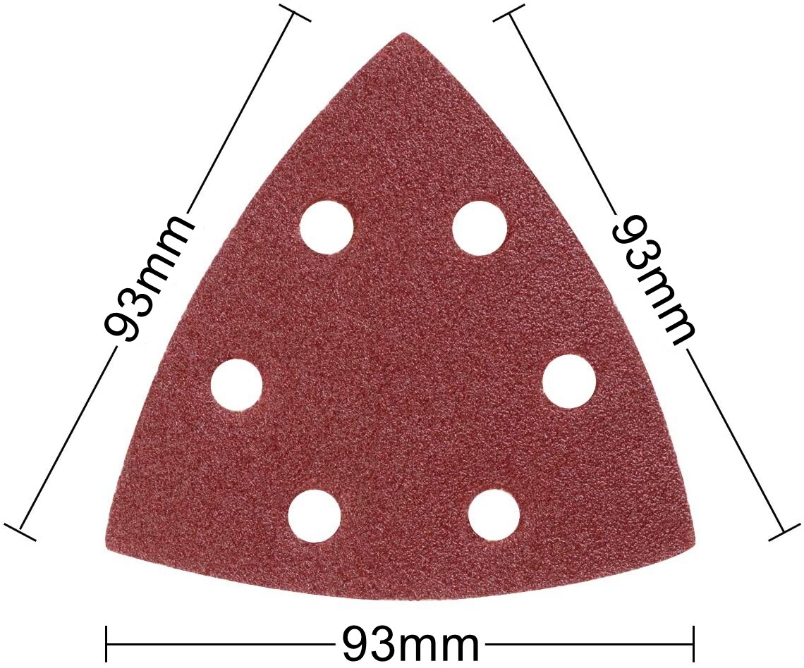 100PCS Triangle Sanding Pads Hook Loop Sandpaper 3-1/2 in Oscillating ...
