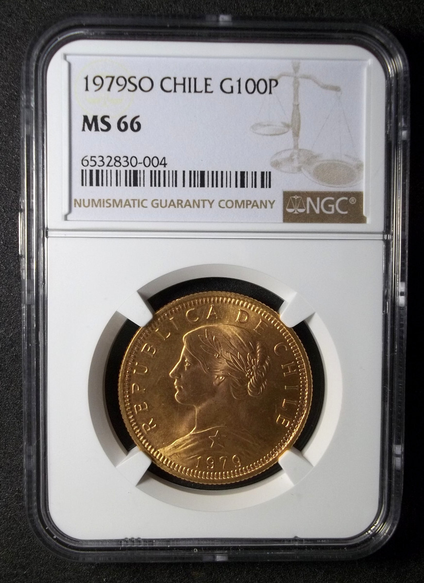 CHILE - 100 PESOS GOLD - 1979 - TOP POP! - NGC MS66 - 0.5885 oz troy ...