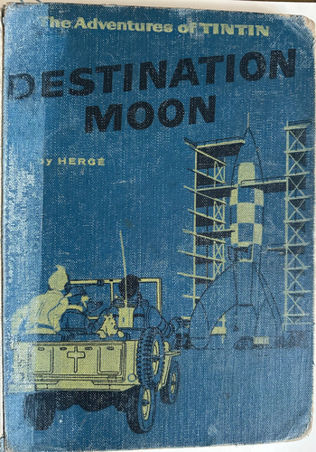 Destination Moon Tintin by Hergé Library binding Golden Craft 1st 1960 ...