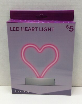 LED Heart Light Pink 6.5", Battery Operated (2 x AA) Free Shipping | eBay