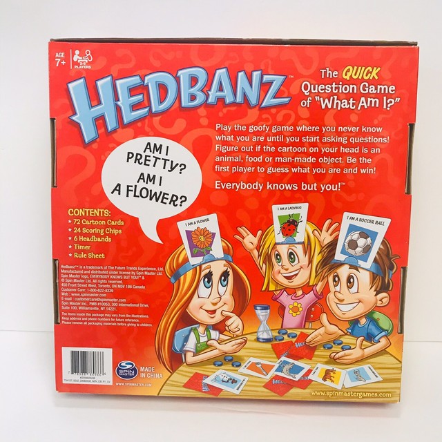 Hedbanz Card Question Board Game 2nd Edition Headbands Headbanz What am ...