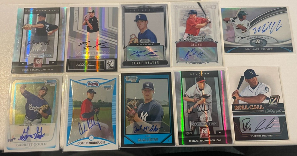 (80) MLB Baseball Auto Autograph Rookie Card RC LOT QTY x100 Book Value ...