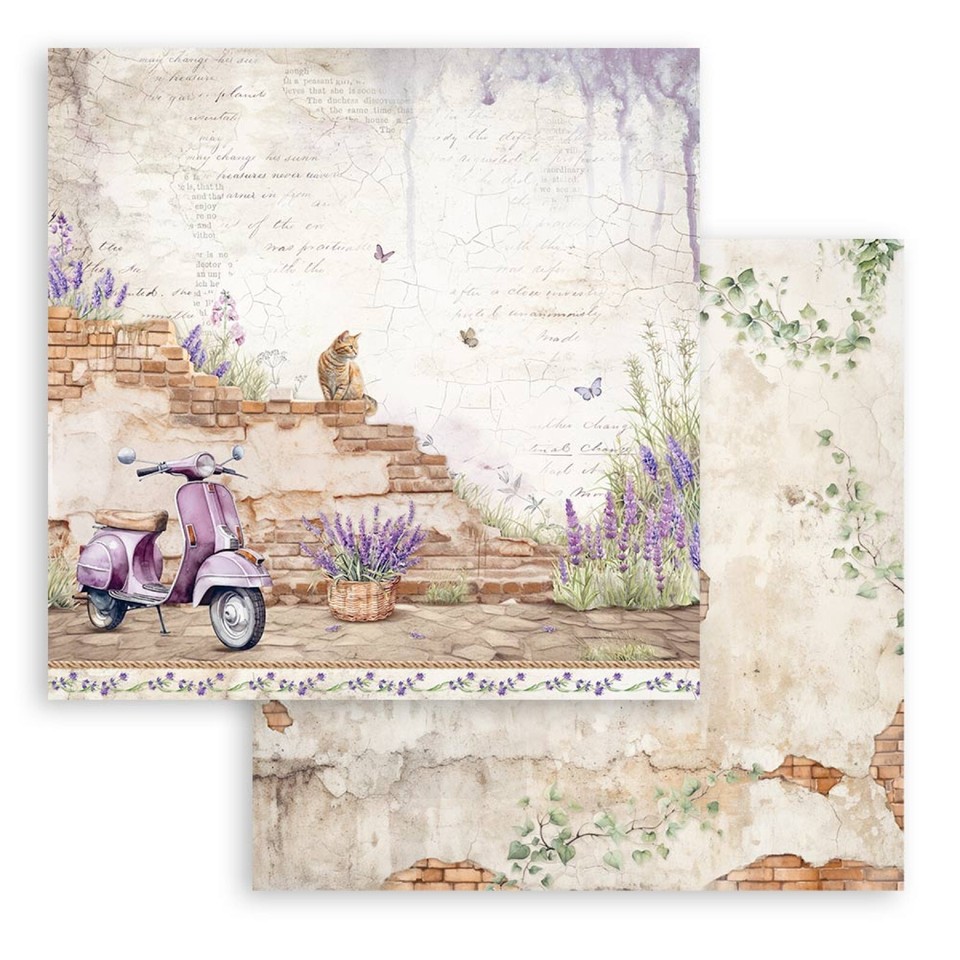 Stamperia Lavender 12" x 12" Double Sided Paper Pad Floral Scrapbooking ...