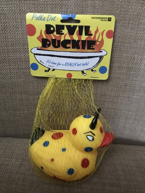 VTG RARE Polka Dot Devil Duck Duckie Toy by Accoutrements 2002 for sale ...