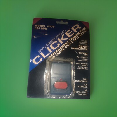 CLICKER MODEL 300 GENIE TRANSMITTER GARAGE DOOR & GATE OPENERS ONE ...