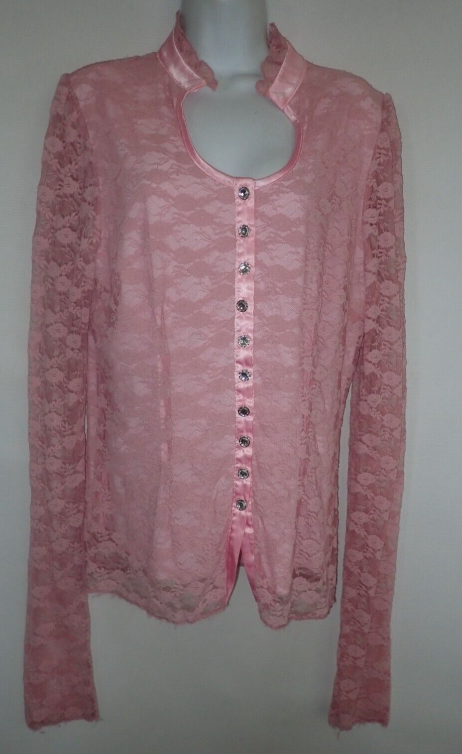 Suddenly Fem RARE vintage Lace Long sleeve top Large … - Gem