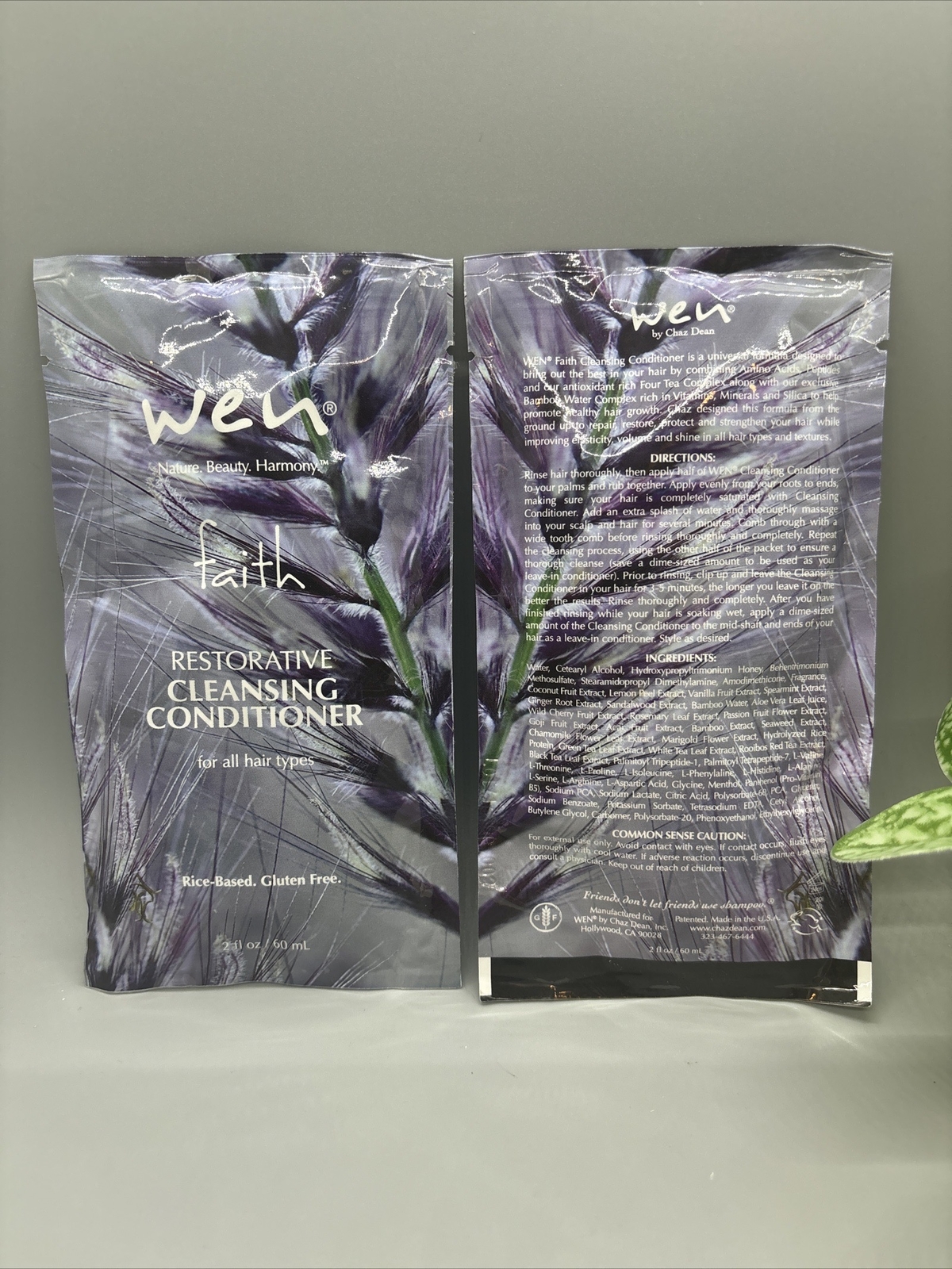 2x WEN by Chaz Dean FAITH Restorative CLEANSING CONDITIONER 2oz Ea ...