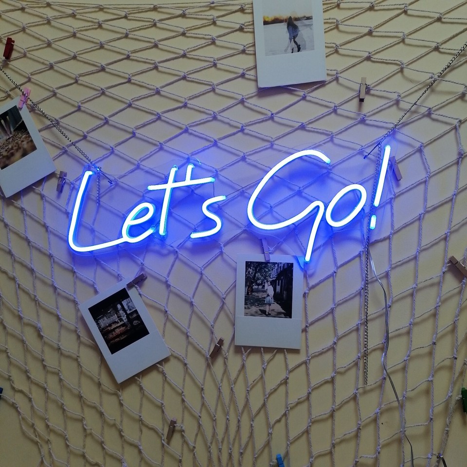 Lets Go Neon Sign Let's Go! Neon Sign Custom Neon Sign Wall Decor Neon ...