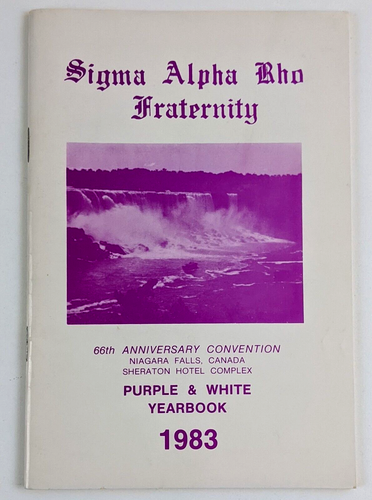 1983 Sigma Alpha Rho Fraternity Purple White Yearbook 66th Anniversary ...