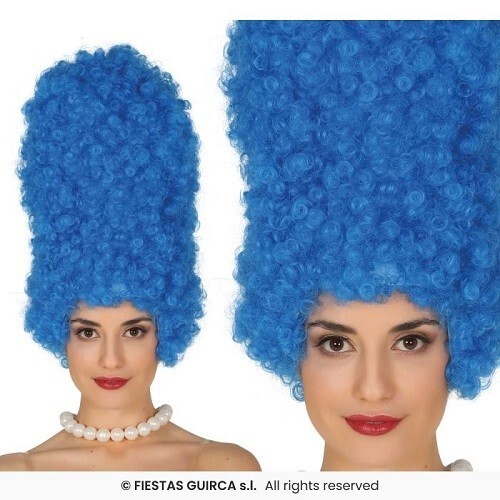 Blue Beehive Wig Simpsons Marge 90s Cartoon Party Costume Accessory ...