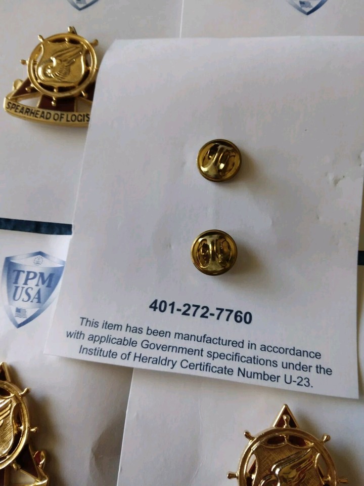 10 PAIRS OF - U.S. Army TRANSPORTATION CORPS Unit DI DUI Crest PINS ...