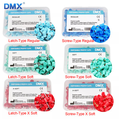 DMXDENT Dental Prophy Prophylaxis Polishing Cups Webbed Screw/Snap on ...