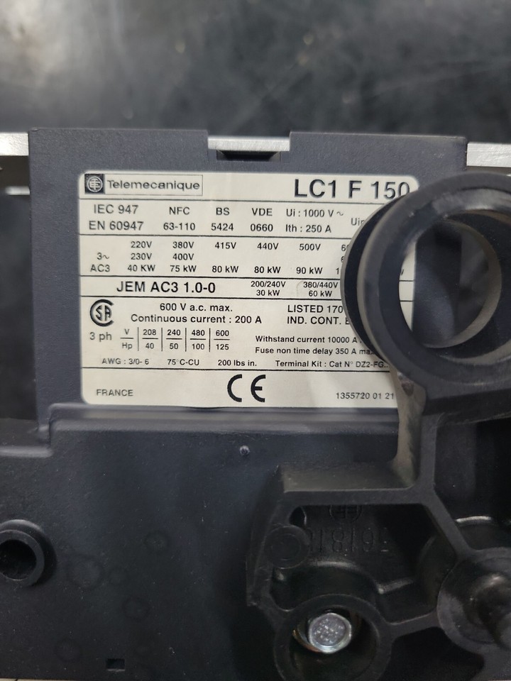 1- Telemecanique LC1F150 150 Amp Contactor , LA1DN22 CONTACT BLOCK AUX ...
