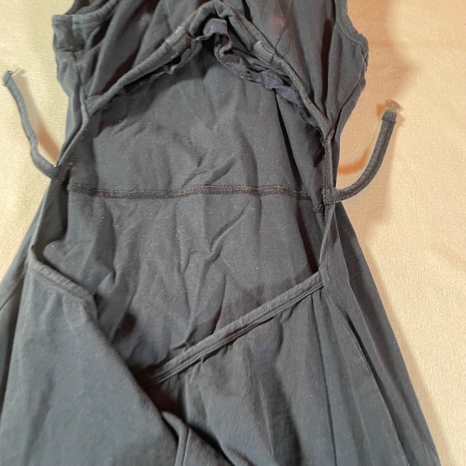 Shape FX Dress Womens Midi Large Blue Open Back Crew Neck Minimalist ...