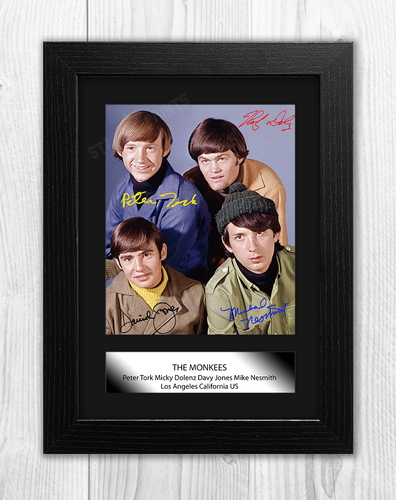 The Monkees A4 signed mounted photograph picture poster Choice of frame ...