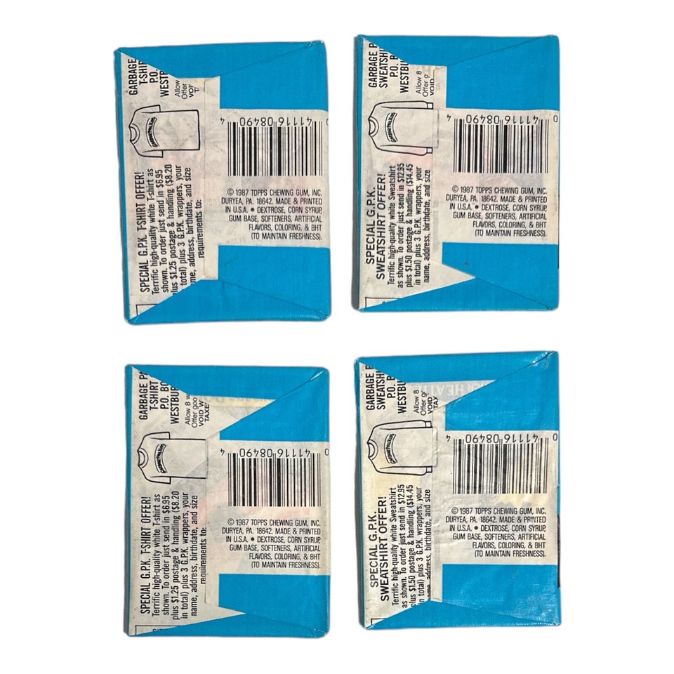 1987 8TH SERIES GPK GARBAGE PAIL KIDS packs without 25 cents on wrapper ...