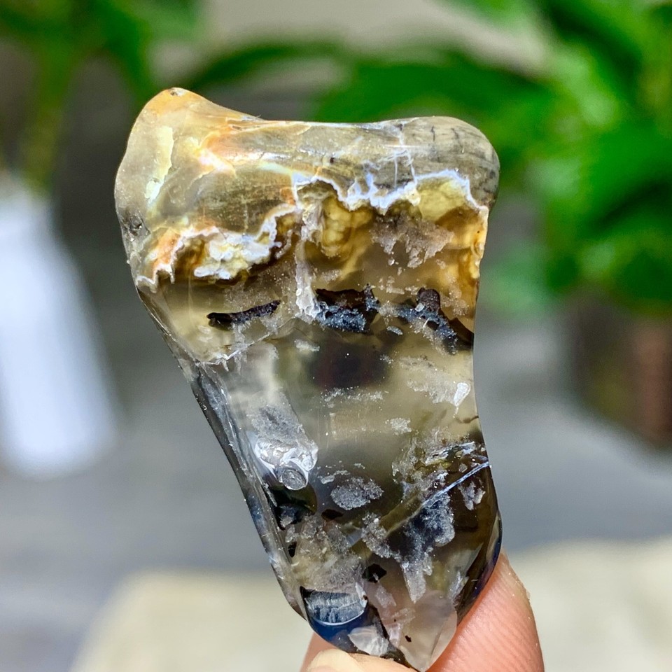 7G Natural volcanic rock agate slice quartz crystal polishing | eBay