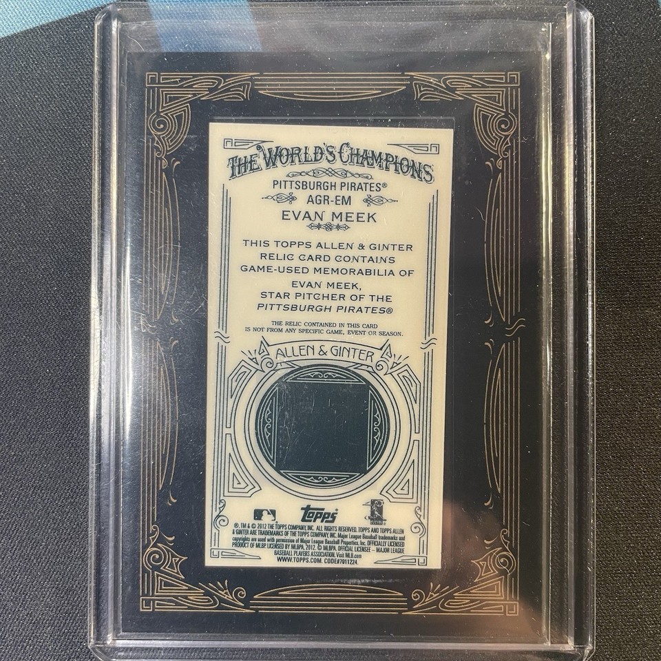 2012 Topps Allen & Ginter's - Framed Mini Relics Evan Meek #AGR-EM (MEM ...