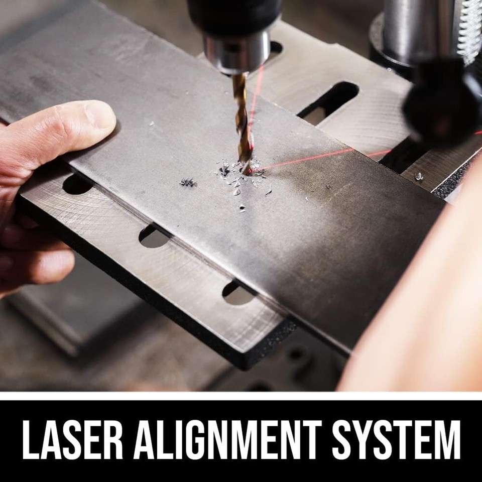 6.2 Amp 10 In. 5-Speed Benchtop Drill Press with Laser Alignment & Work ...