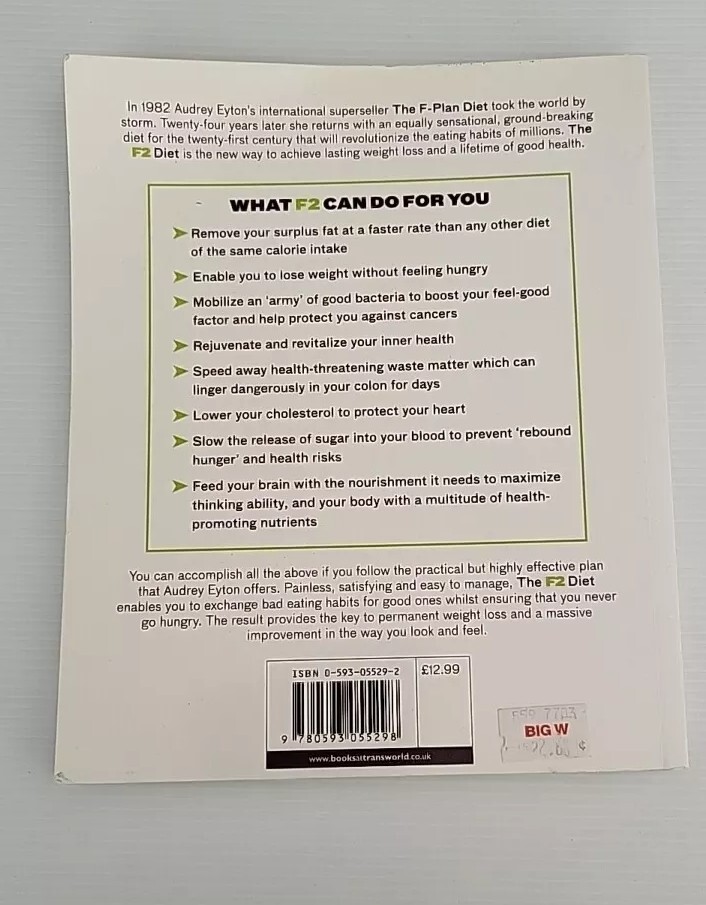 The F2 Diet by Audrey Eyton Paperback Recipes Dieting Weight Loss | eBay