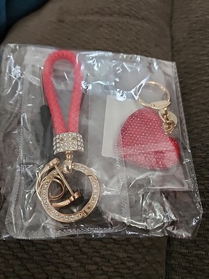 Crystal Car Keychain for Women with Sparkly Rhinestone Heart Shape ...