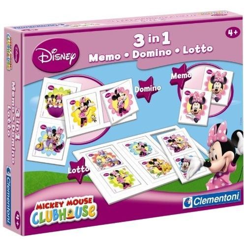 DISNEY Clementoni Kit 3 in 1 Memo, Domino & Loto MINNIE jeu éducatif 3 ...