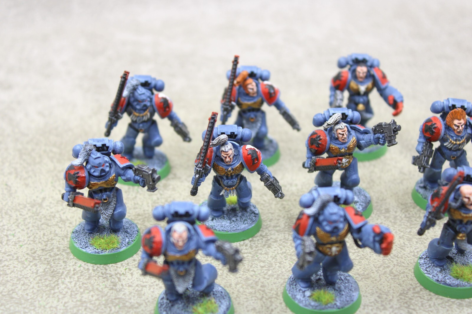 40k Space Marines Space Wolves ASSAULT SQUAD x10 Very Well Painted GW ...