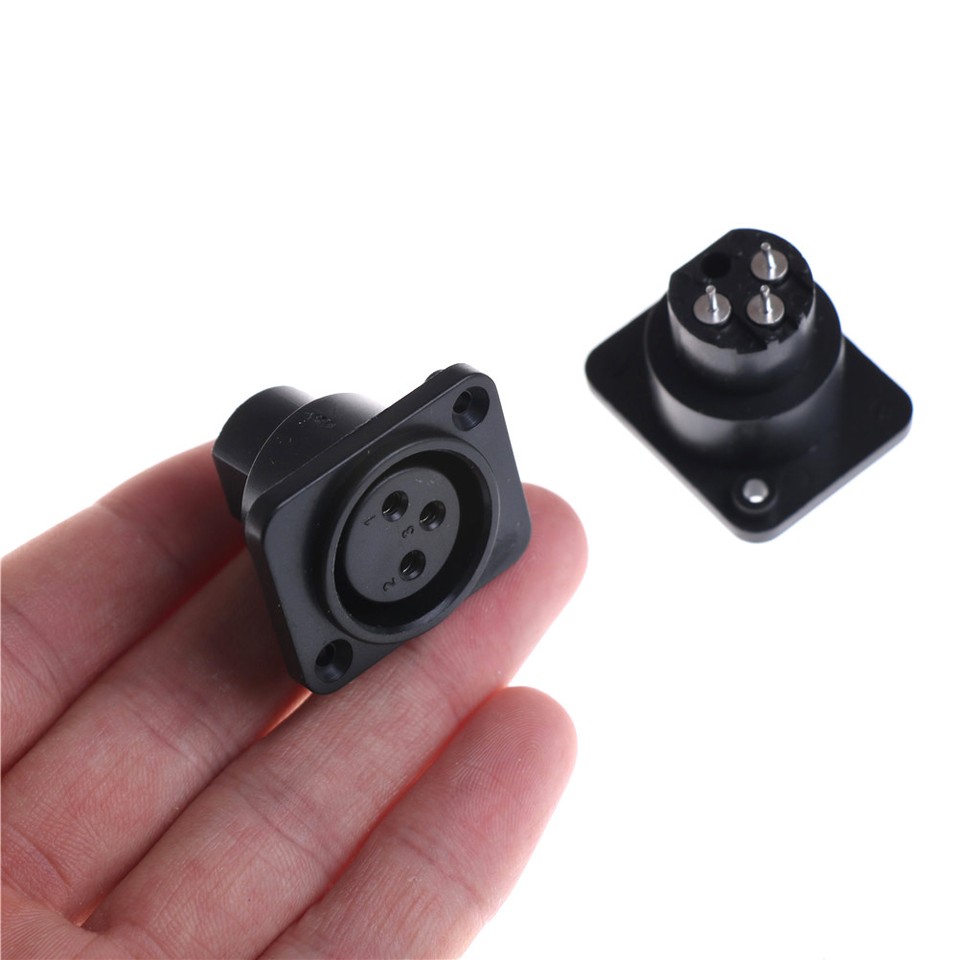 2pcs XLR Female Jack 3 Pin 3-Pole Panel Mount Chassis Socket Connector ...