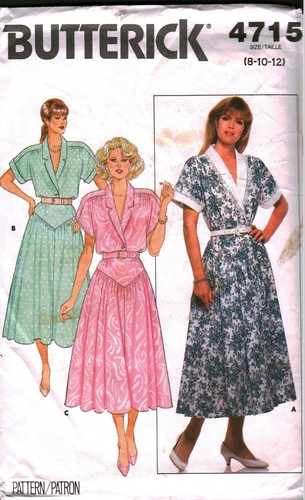 4715 Butterick SEWING Pattern Misses Pullover Dress Mid Calf OOP Sew 8 ...