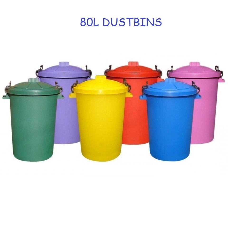 colour dustbins , 80l 110l, food grade, heavy duty , storage , rubbish ...