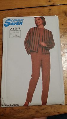 VINTAGE SIMPLICITY COAT PANTS TOP PATTERN 7140 SIZE 14-18 UNCUT FREE ...