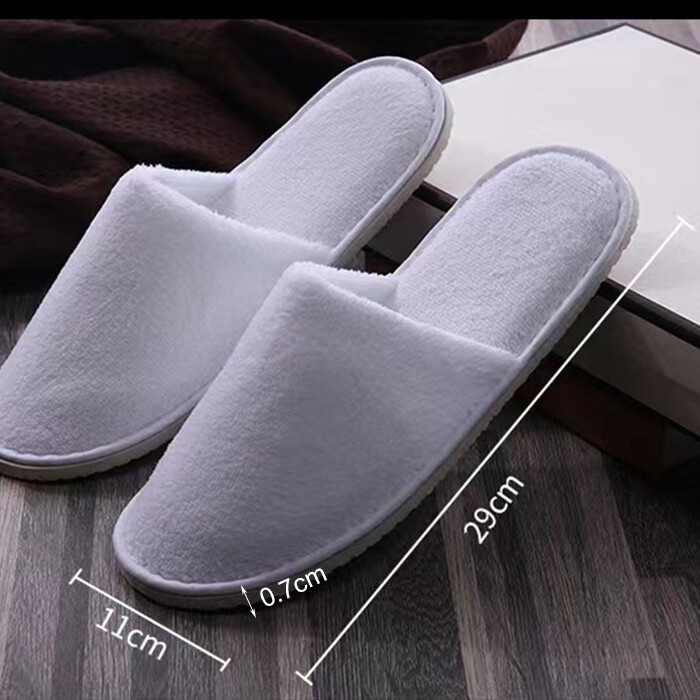 10-30pcs Spa Hotel Guest Slippers Closed Toe Towelling Disposable Terry ...