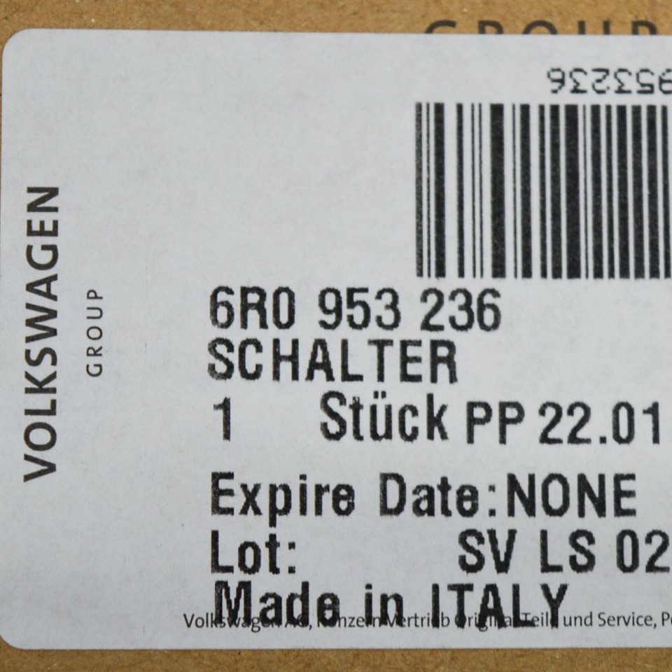 NEW VOLKSWAGEN GOLF MK5 BONNET HOOD LOCK LATCH MICRO SWITCH 6R0953236 ...