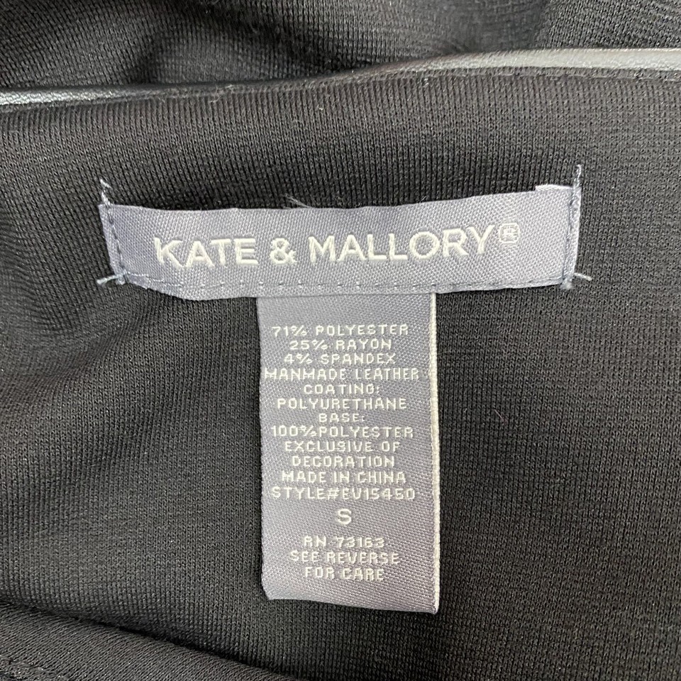 Kate & Mallory Black Gathered Side Dress Gold Chain Detail Size Small ...