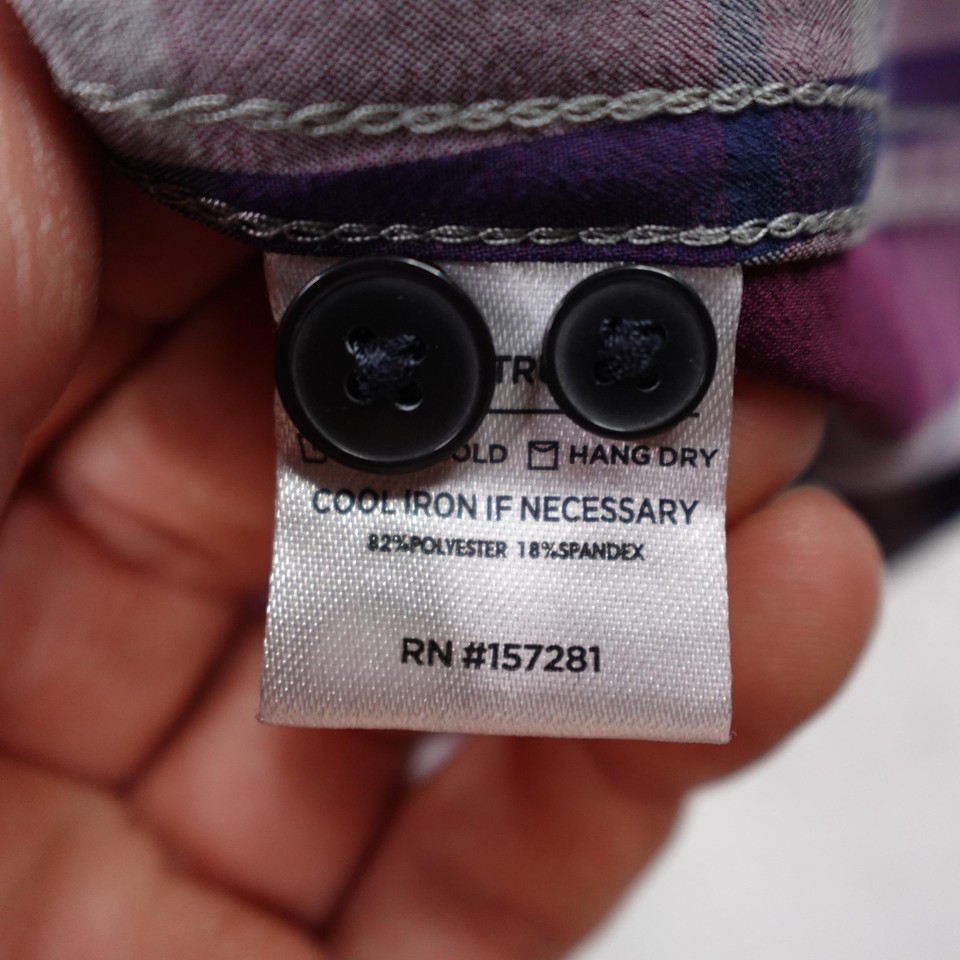 Mizzen Main Shirt Mens Medium Purple Plaid Leeward Trim No Tuck ...