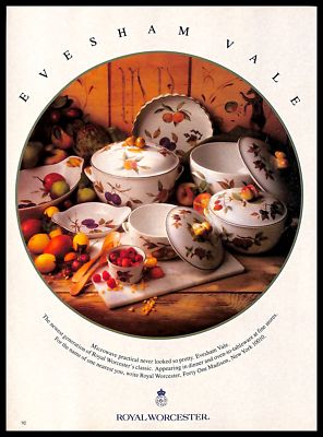 1987 Royal Worcester Evesham Vale Dinnerware Vintage PRINT AD Fruit ...