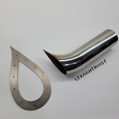 SBP Stainless Steel Tear Drop Exhaust Tip 2.5" in With Titanium Trim ...