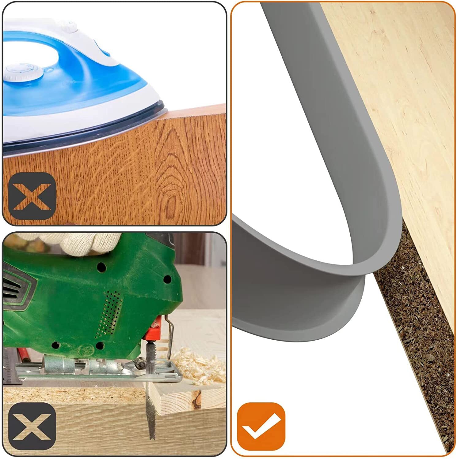 5M U-Shape Flexible Edge Banding Self Adhesive Furniture Edge Molding ...