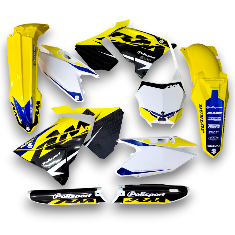 Plastics + Graphics RM Restyle Suzuki RM125 RM250 2004-2008 fitted ...