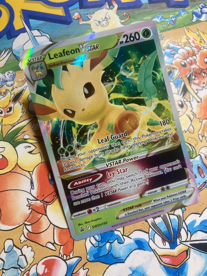 Leafeon VSTAR SWSH195 Promo SWSH Black Star Pokemon TCG | eBay UK