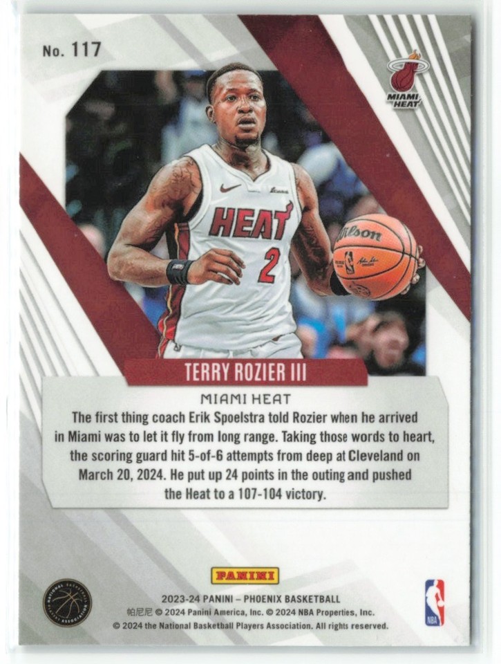 Terry Rozier III 2023-24 Panini Phoenix Miami Heat #117 | eBay
