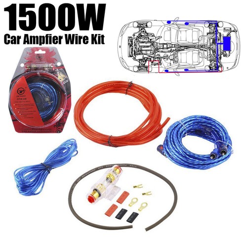 1500W 8GA Cable Car Audio Kit Amp Amplifier RCA Sub Woofer Wiring Wire ...