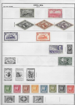 1930-1954 Costa Rica sheet of Stamps (17) Rare Stamps | eBay