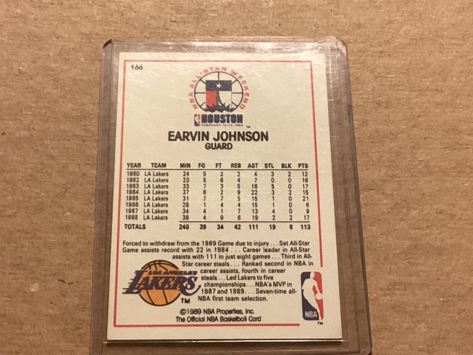 1989-90 NBA HOOPS Earvin Magic Johnson ‘89 NBA All-Star Game #166 Card ...