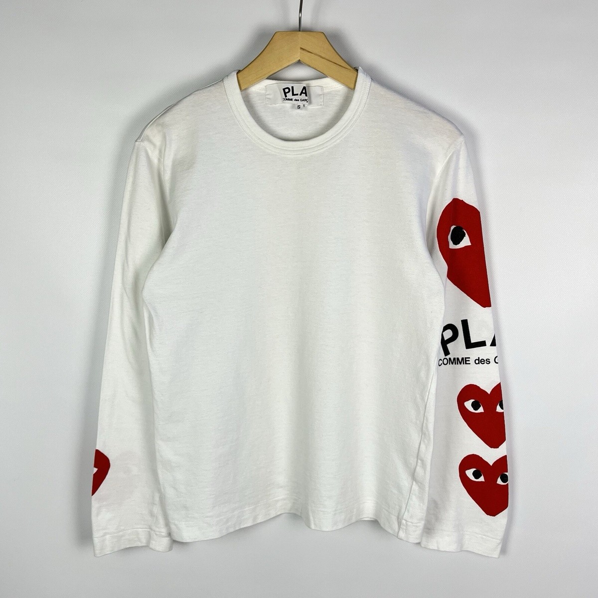 Comme Des Garçons Play Long Sleeve Tee Big Heart Men's Size Comme Des Garçons Play Long Sleeve Tee Big Heart Men's Size
