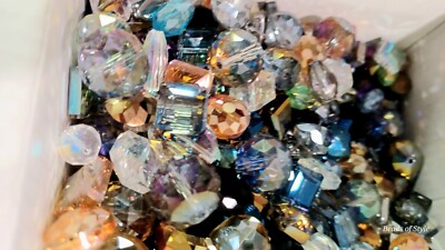 100 Pcs Large Crystal Beads Lot Faceted Transparent Glass Bead Soup ...