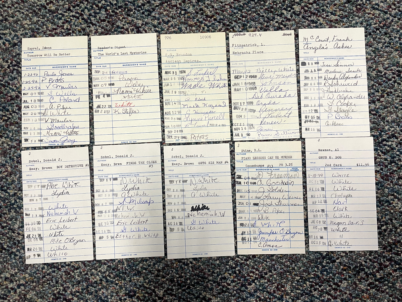 10 Vintage Ephemera Library Cards Book Checkout Due Date Bookmark Craft ...