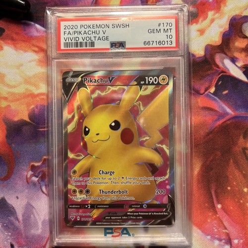 2020 POKEMON SWORD & SHIELD VIVID VOLTAGE #170 FULL ART/PIKACHU V PSA ...