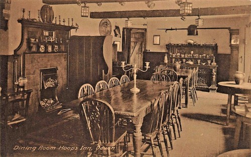 HORNS CROSS DEVON ENGLAND~THE HOOPS INN-DINING ROOM~PHOTO POSTCARD | eBay